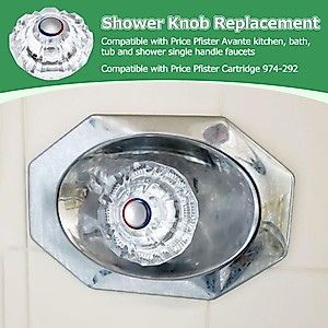 Dreyoo Shower Faucet Handle Replacement for 940-240/940-950A, Compatible with Price Pfister Avante Kitchen, Bath, Tub Faucets, Single Acrylic Shower Knob