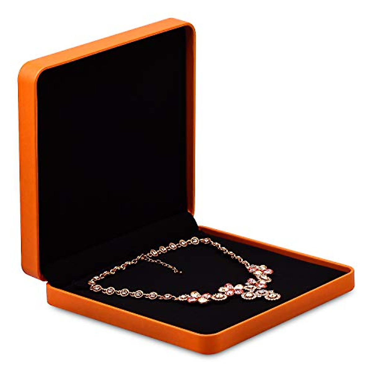 Oirlv Premium Leather Big Necklace Box Chunky Necklace Gift Box Showcase Jewelry Display Holder