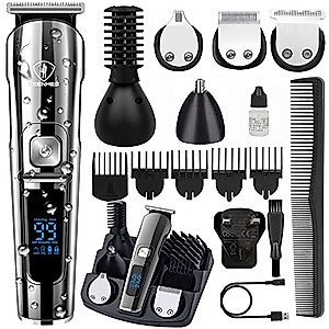 Ceenwes Beard Trimmer Hair Clippers Professional Mens Grooming Kit Cordless Waterproof Nose Trimmer Body Gifts for Men