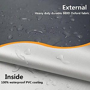 Dalema Patio Square Fire Pit Cover,600D Heavy Duty Waterpfoor Fire Pit Table Cover for 34-36Inch,Weatherproof Outdoor Square Table Covers for Winter(36" x 36" x 24",Grey)