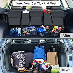 Car Trunk Organizers,Backseat Hanging Organizer with 9 Large Storage Bag,Car Trunk Tidy Storage Bag Organizer