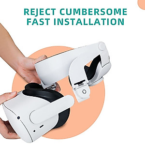 Tutuba Head Strap for Oculus Quest 2, Adjustable Halo Strap Silicone Face Cover Set for Enhance Head Balance and Reduce Face Pressure