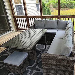 TECOSARA Patio Chair Cushion 18.5x16x3, Water Resistant Outdoor Loveseat Cushion Set of 2, Memory Foam Chair Cushions Outdoor Chair Cushion, Seat Cushions with Ties for Patio Furniture