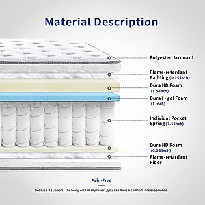 Olee Sleep Foam 10 Inch Milky Way Tight Top Hybrid Mattress, Queen, Firm, Plush,White