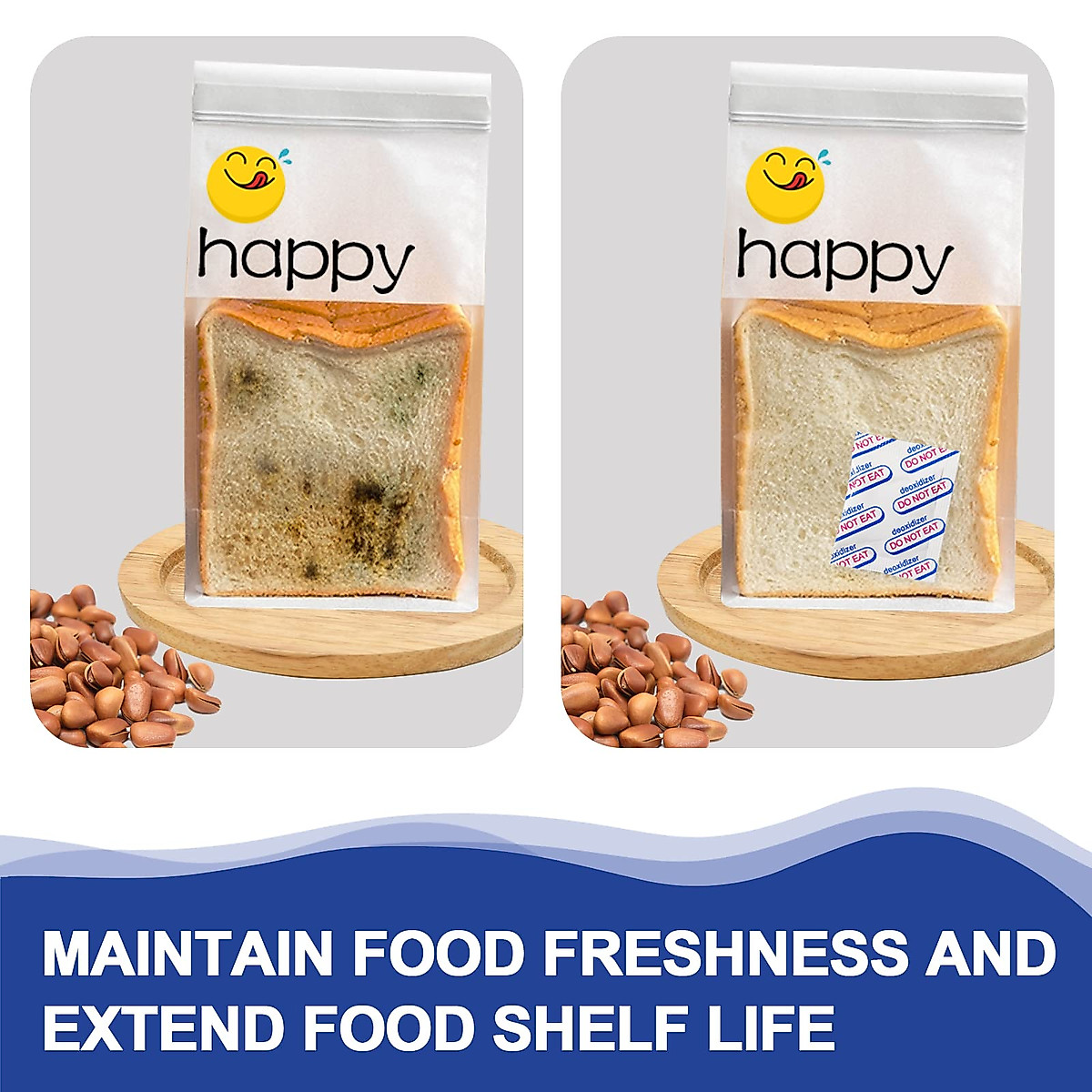 auhanth 100 Packs 100CC Oxygen Absorbers (10 Packs of 10), Food Grade Oxygen Absorbers for Long Term Food Storage in Vacuum Bag, Applicable to Mason Jars, Vacuum Storage Bags