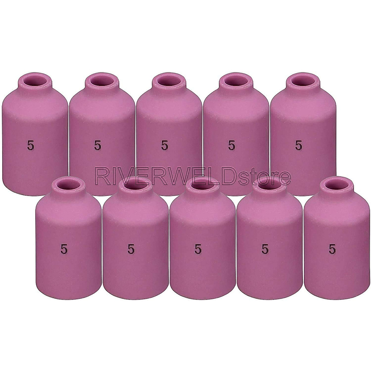 RIVERWELD TIG Gas Lens Alumina Nozzle Ceramic Cup 54N17 (#5, 5/16") for WP 17 18 26 TIG Welding Torch 10pk