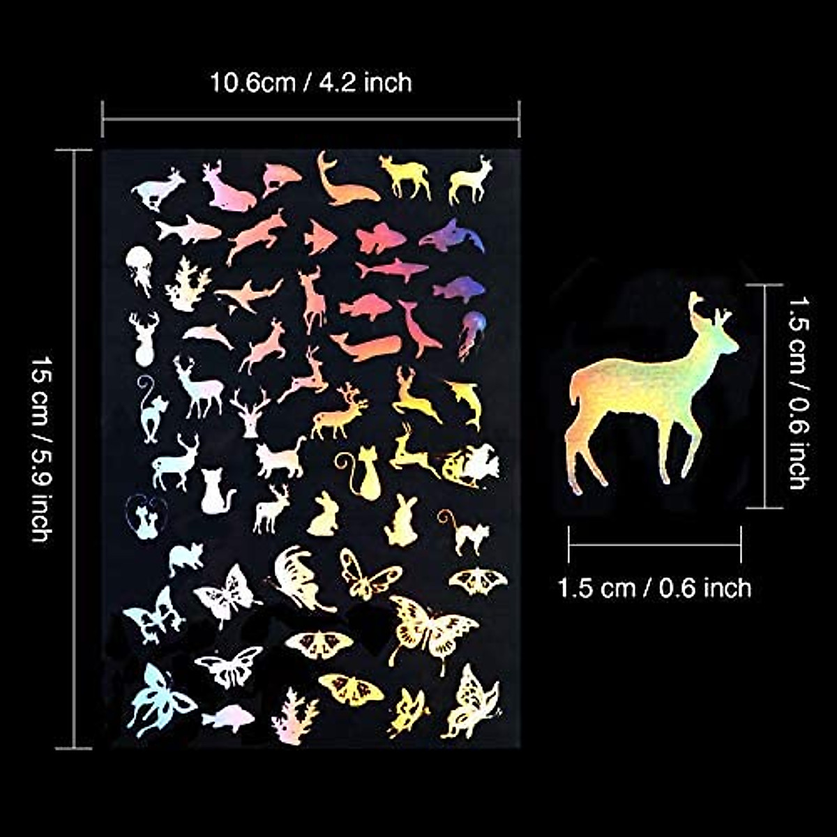 25 Sheet Resin Art Supplies Kit Resin Transparent Stickers Resin Stickers for Silicone Resin Molds Resin Crafts Materials with Holographic Clear Film for Resin Craft DIY Jewelry in Assorted Shapes