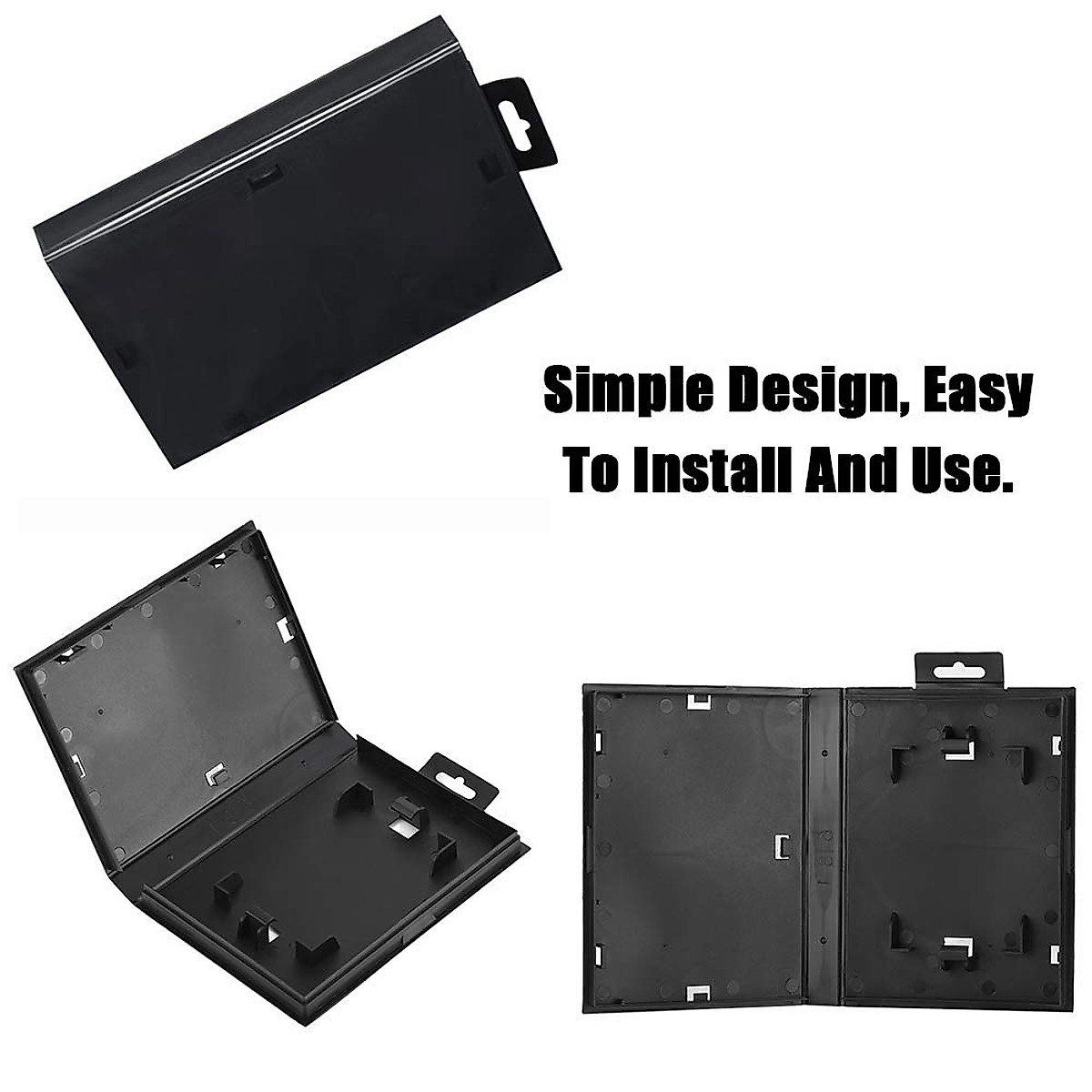 5PCS For Sega Game Cartridge Empty Shell Box Case Replacement (Black)