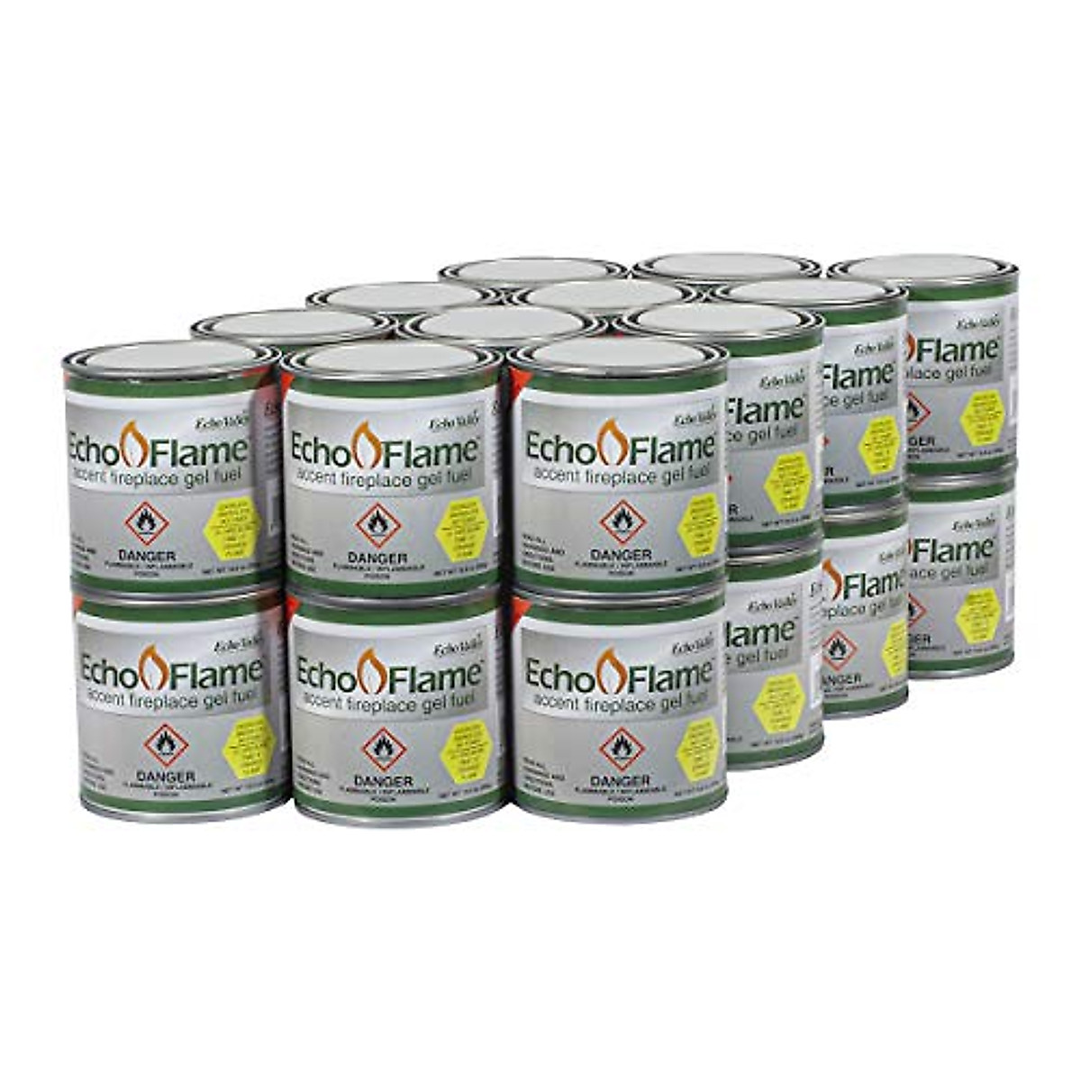 EchoFlame Gel-Fuel for Portable Indoor/Outdoor Tabletop Fireplaces, Gel Torches and Gel Burners (Pack of 24)