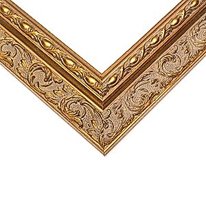 10x10 Frame Gold Real Wood Picture Frame Width 2 Inches | Interior Frame Depth 0.5 Inches | Firman Traditional Photo Frame Complete with UV Acrylic, Foam Board Backing & Hanging Hardware