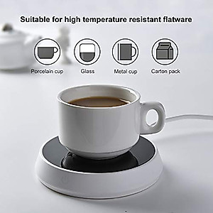 Coffee Warmer,Coffee Mug Warmer,Electric Beverage Warmer,Smart Coffee Warmer with Two Temperature Settings,Office Home Use Beverage Warmer Plate for Coffee, Milk, Tea, Water (Black and White)