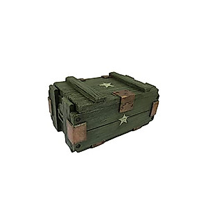 DWK Military Ammo Crate Trinket Box l Small Army Keepsake Chest 6" inches