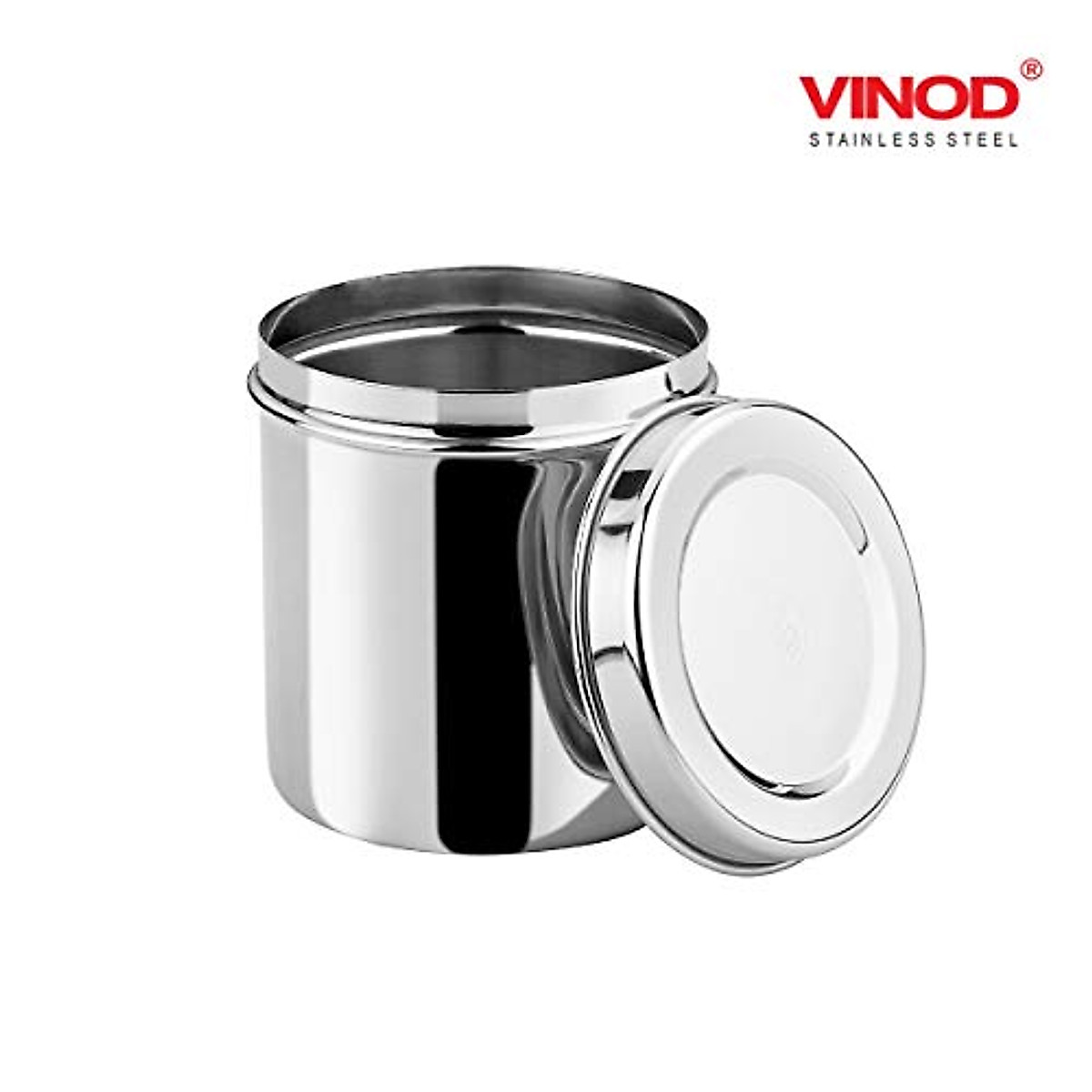 Vinod Stainless Steel Deep Dabba, Airtight Storage Container, 3 Piece Set - 350 ml, 500 ml, 750 ml