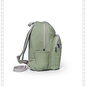 Ruana Hemp Backpacks Lightweight 100% Natural Hemp Cotton Fabric Casual Daypack Multipurpose Handmade Bag For Travel, Hiking, Yoga, Picnic (Green, 38 cm W x 45 cm L)