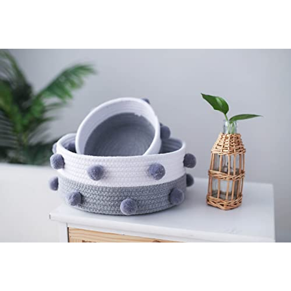 Toy Cosmetics Pet Cat Basketable Cotton Woven Storage Basket Simple Cotton Table Deduction Box Storage Box