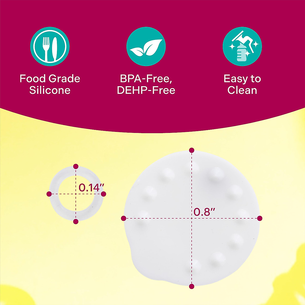 Nurse & Nourish 8 O'Rings & 4 Breast Pumps Membranes for Medela Harmony Manual Breast Pump - Nurse and Nourish Parts for Medela Hand Pump Harmony & for Medela Membrane Replacement