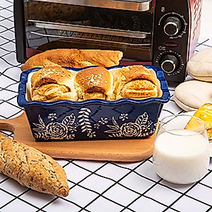 KINGSBULL HOME Bread Pan Loaf Pan Ceramic Bread Pans for Baking Porcelain Baking Pans Nonstick Meatloaf Pan