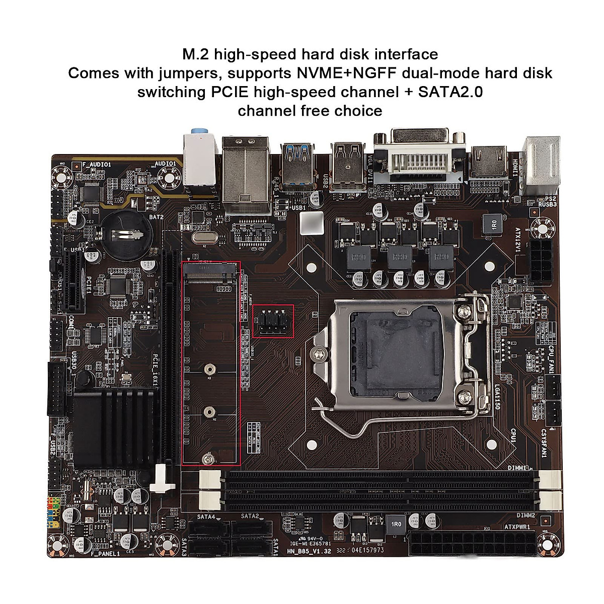 PC Motherboard, CPU LGA 1150 Socket, B85 Computer Motherboards, DDR3 1600/1333/1066MHz Memory, 100M Network Card, Gaming Mainrboard for Desktop Computers