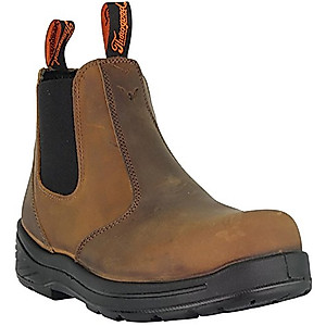 Thorogood Thoro-Flex 6” Slip On Composite Toe Work Boots for Men - Premium Leather with Slip-Resistant Outsole and Scuff-Free Translucent Bottom; EH Rated, Trail Crazyhorse - 13 M US