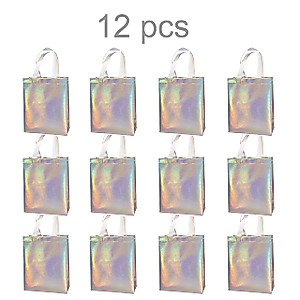 LOOKSGO 12 Pcs Non-woven Reusable Gift Bags With Handles for Party Favor 8W x 4L x10H Size