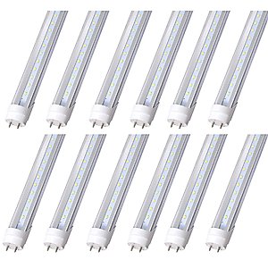 4FT LED Tube Light, T8 T10 T12 LED Bulb, 32W(60W Equivalent) 4160LM, 5000K Daylight, Clear Cover, Medium Bi-Pin G13 Base,4 Foot Fluorescent Tube Replacement (12 Pack)