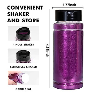 Bazayona Ultra Fine Glitter Powder 3.5oz Multi Purpose Premium Glitter for Arts & Crafts Epoxy Resin Jewelry Making Decoration Weddings Cards Flowers Cosmetic Body Nails Hair - Purple