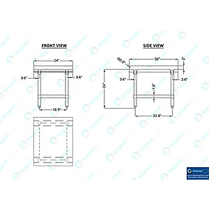 AmGood 30" x 24" Stainless Steel Equipment Stand | Height: 24" | Commercial Heavy Duty Grill Table