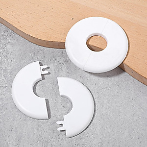 2PCS plumbing cover plates, Buckle Design pipe flange Self-Adhesive wall split flange for kitchen, bedroom, bathroom, Faucet，decoration(Round, Square）