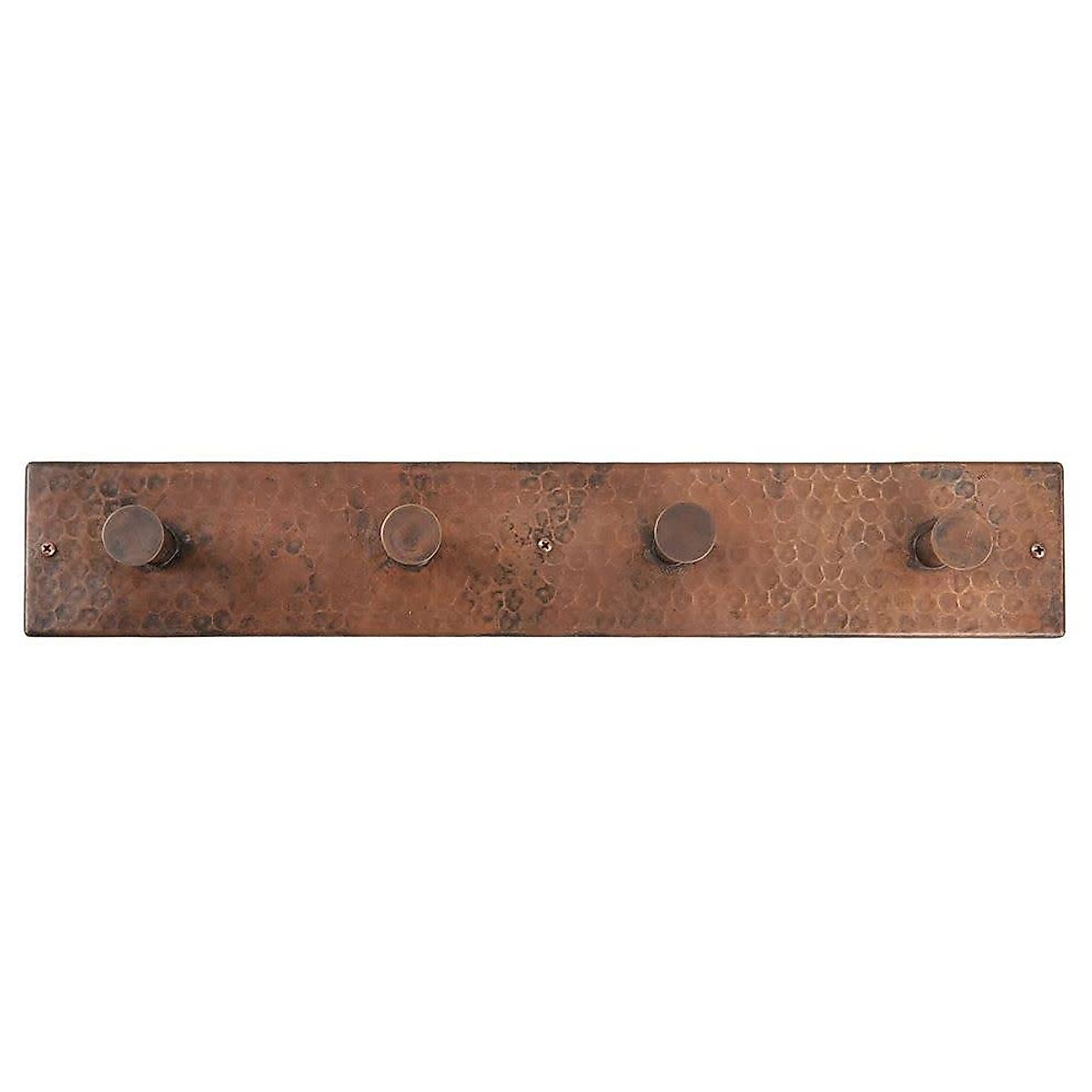 Premier Copper Products RH4 Hand Hammered Copper Quadruple Robe / Towel Hook, Oil Rubbed Bronze