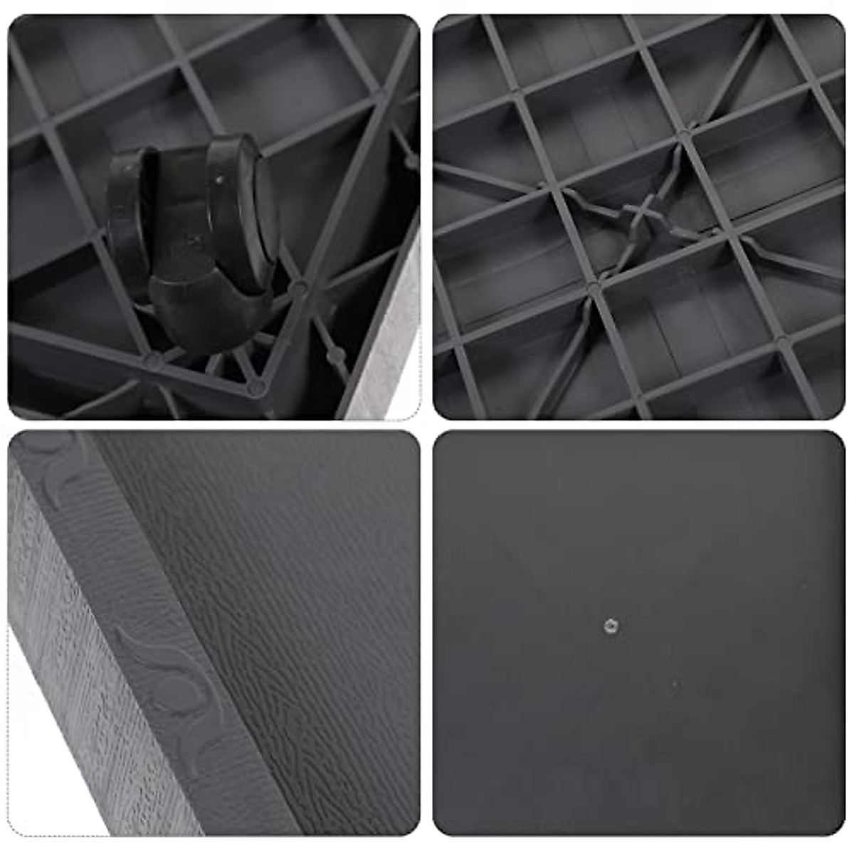 DOITOOL Square Plant Caddy Wheel Plant Pot Tray Removable Planter Trolley Casters Rolling Tray Coaster Garden Moving Plant Pot Saucer (Grey)