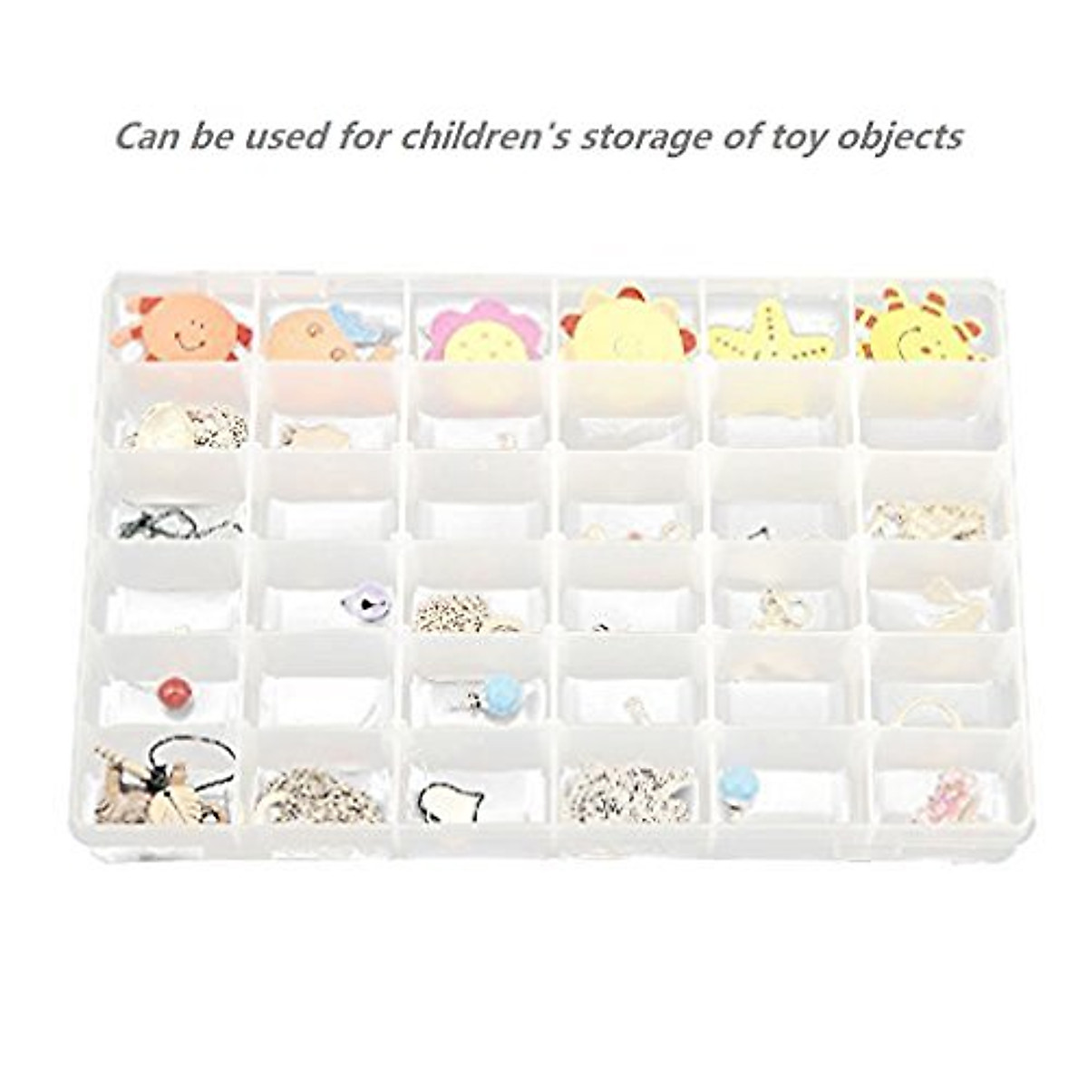 wankausonline 2 Pack Clear Dividers Box 24 Grids Adjustable Plastic Jewelry Organizer and Storage Container for DIY Art Clear Craft Box