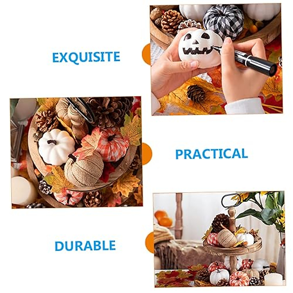 IMIKEYA 60 Pcs Thanksgiving Pumpkin Foam Pumpkins Fall Decorations Halloween Pumpkins Simulated Pumpkin Decor Scene Layout Pumpkin Decor Artificial Pumpkin Ornament Statue Rope