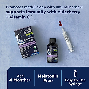 Mommy's Bliss Organic Baby Bedtime Drops + Overnight Immunity Support*, Promotes Restful Night, Melatonin Free, Age 4 Month+, 2 Fl Oz