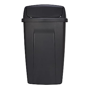 GGlzxfnc 13 Gallon Trash Can, Plastic Swing Top Kitchen Garbage Trash Can, Black