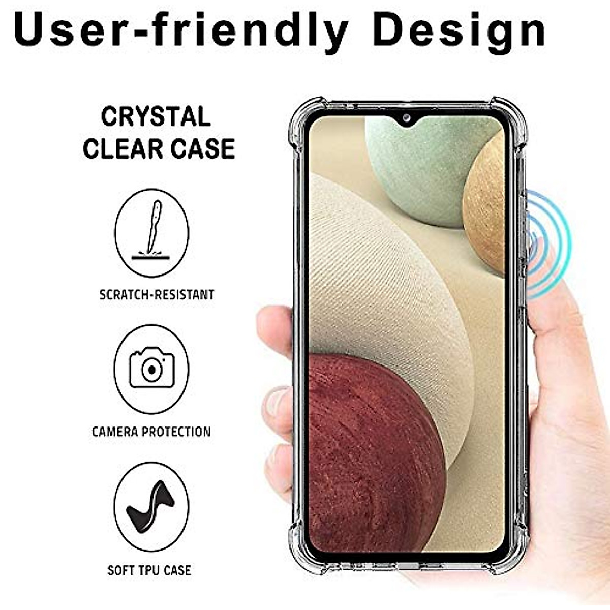 Folmeikat Samsung Galaxy A12 Phone Case, Clear Transparent Reinforced Corners TPU Shock-Absorption Flexible Cell Phone Cover for Samsung A12 6.5"(2021) (Clear)