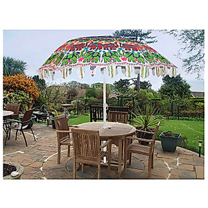 Garden Umbrellas-Garden Parasol Umbrellas, Patio Umbrellas, Handmade Umbrellas, Decorative Umbrellas for Bridal Shower, Outside Umbrella for Garden, Wedding Party Umbrella (White Elephant)