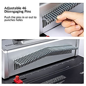 TIANSE Binding Machine, Spiral Coil Binder Machine Manual Punch Binder with Electric Coil Inserter, Comes with 100pcs 5/16" Plastic Coil Binding Spines & Plier for Letter Size, A4, A5 or Smaller Sizes