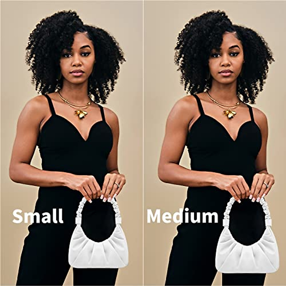 PS PETITE SIMONE Small White Purse Sofii Shoulder Bag Mini Black Clutch Purses for Women Trendy Handbag Beige Purse