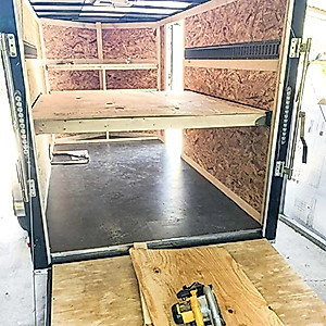 DC Cargo E-Track Wood Beam End Socket Shelf Brackets for Custom Storage - Pack of 4 - with E-Track Fittings - Ideal for 2x4 & 2x6 in Trucks, Trailers, Vans, RVs - Zinc-Coated Steel Versatile ETrack Ti