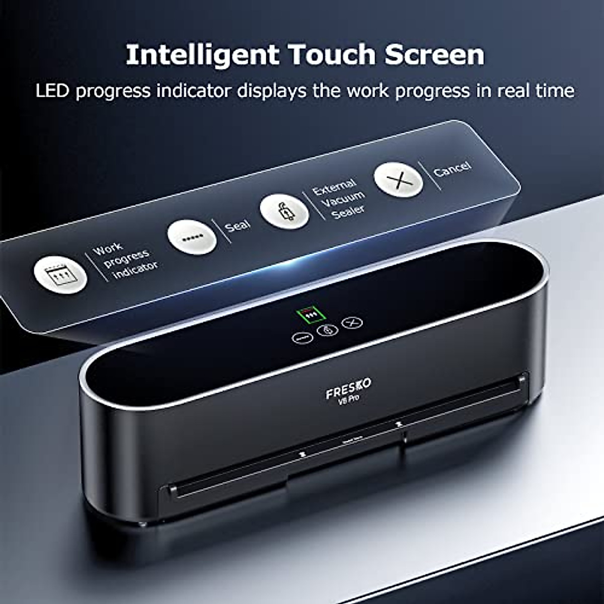 FRESKO Hands-Free Full Automatic Vacuum Sealer Machine，Automatic Moisture Detection Food Sealer with 10 Food Preservation Bags， LED Touch Screen (ETL Certified)