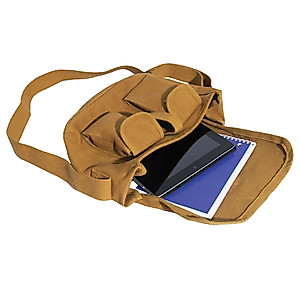 Rothco Canvas Utility Shoulder Bag – Vintage Crossbody Bag for Men – Heavyweight Cotton Canvas – 10" x 8" x 7" - Coyote Brown