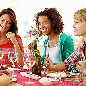 Yulejo Acrylic Heart Sister Gift from Keepsake Paperweight a is God's Way of Making Sure We Never Walk Alone Memory Gifts Table Centerpiece Decor Birthday for Sisters (Blossom, 6 x 6'')