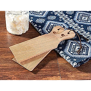 Farm to Table Natural Wood Butter Paddles, Set of 2, Beechwood