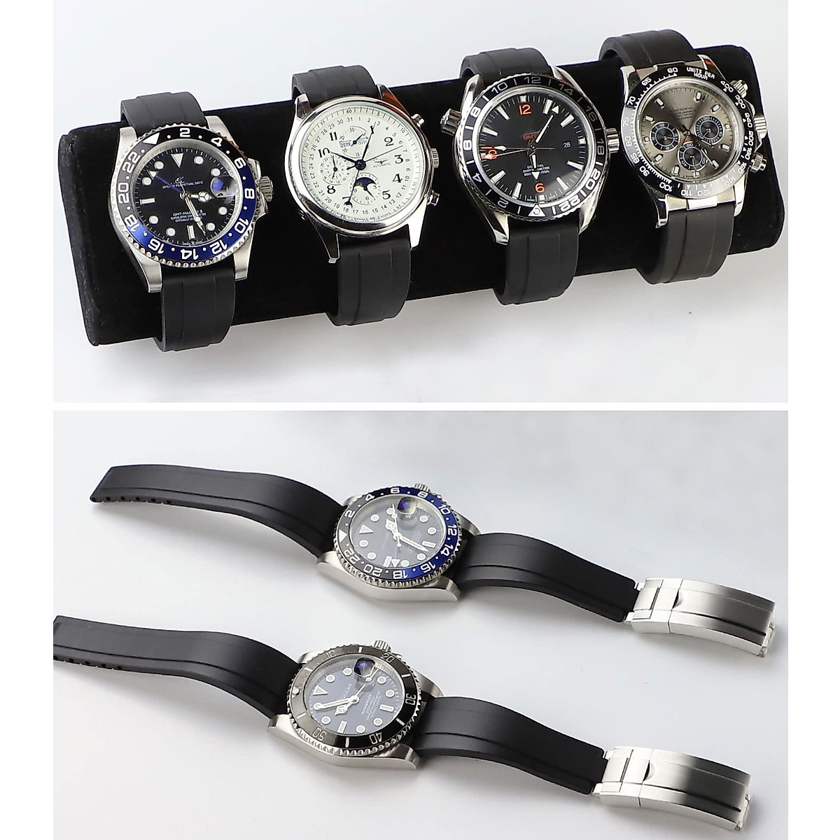 Sight Focus 20mm Rubber Watch Band For Rolex Daytona,Submariner 40,Yacht-Master 40,GMT-Master 40,Sea Dweller 40,Air-King 40,Datejust 36,Day-Date 36/40,Explorer 39/40,Milgauss 40,Oyster Perpetual 39,Wristband for TUDOR Omega/Seiko/CITIZEN Watchband Strap