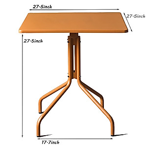 GWAREZ Outdoor Bistro Square Metal Table 27.5'' Patio Side Table for Backyard Lawn Balcony Poolside or Garden, Orange…