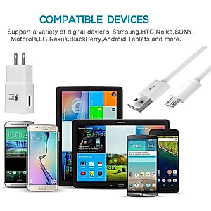 Adaptive Fast Wall Adapter Micro USB Charger for Samsung Galaxy A10s/A03/A03 Core/M02/A02/M01s/M01 Core/A01 Core/M10/A10 Bundled with UrbanX Micro USB Cable Cord 6ft Super Fast Charging Kit - 2 Items