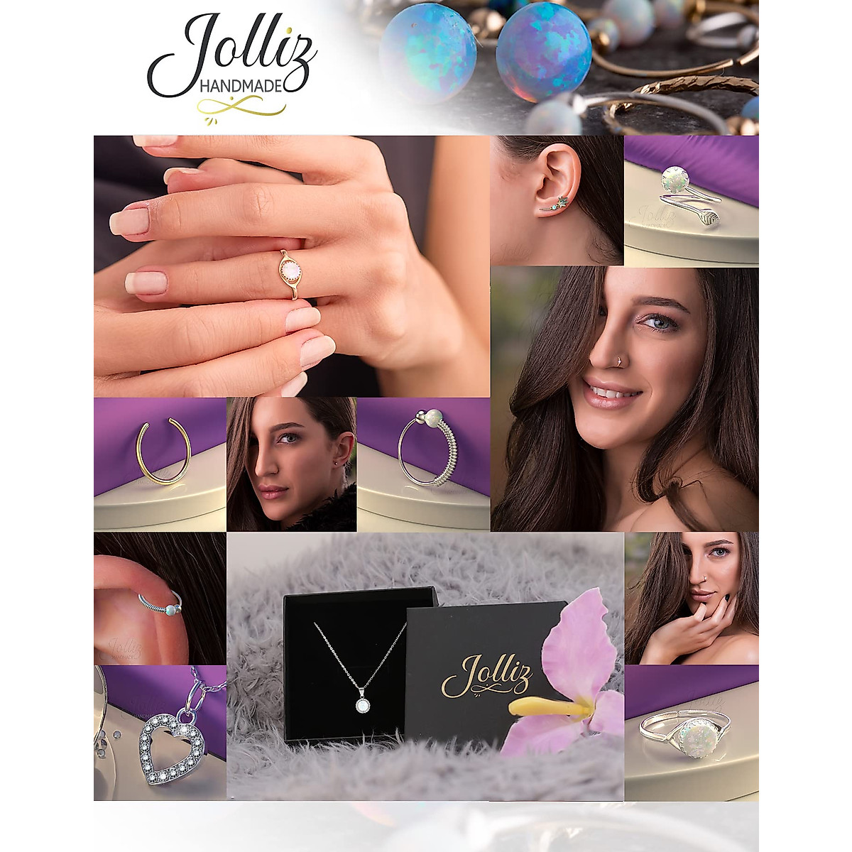 Tiny Gold Nose Ring – Fire White 2mm Opal Nose Piercing 14K Gold Filled Snug 7mm Hoop – Thin 24 Gauge Piercing Jewelry – Dainty Gift Ready Purchase