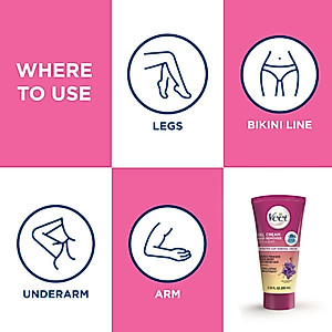 Veet Sensitive Skin Formula with Aloe Vera and Vitamin E, Dermatologically Tested Hair Removal Gel Cream 6.76 Fl Oz. for Legs & Body (3 Pack)