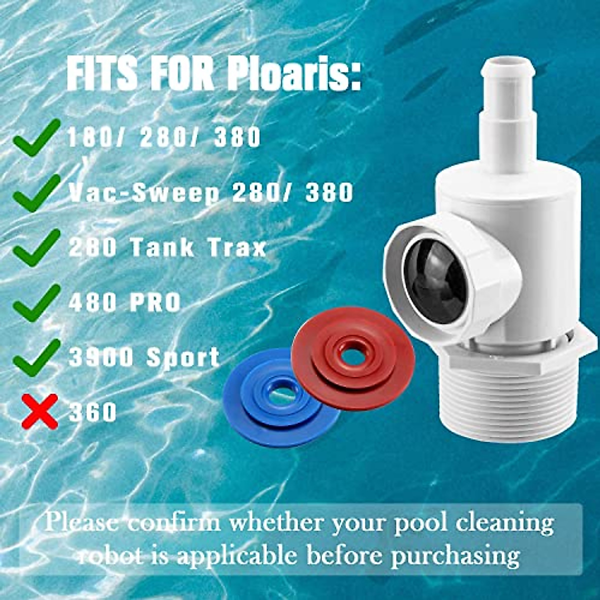 Funmit 9-100-9001 Universal Wall Fitting Connector Assembly Compatible with Polaris 180 280 280 380 3900 Sport and 480 Pro Automatic Pool Cleaners