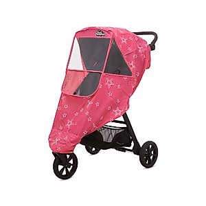 First Essentials Stroller Rain Cover Universal, Baby Travel Weather Shield, Windproof Waterproof, Protect from Dust Snow (Pink)